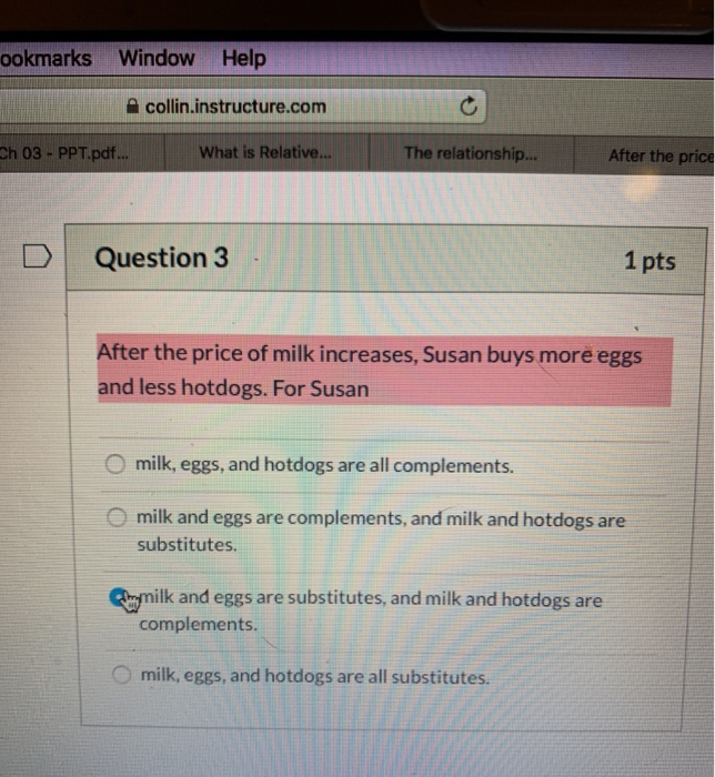 Solved bokmarks Window Help Acollin.instructure.com Ch 03 - | Chegg.com