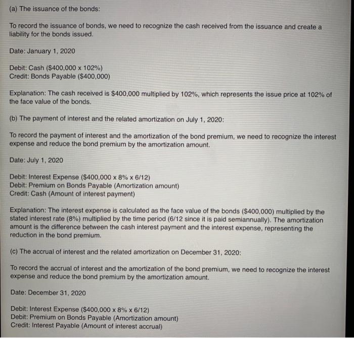 (a) The issuance of the bonds: To record the issuance | Chegg.com