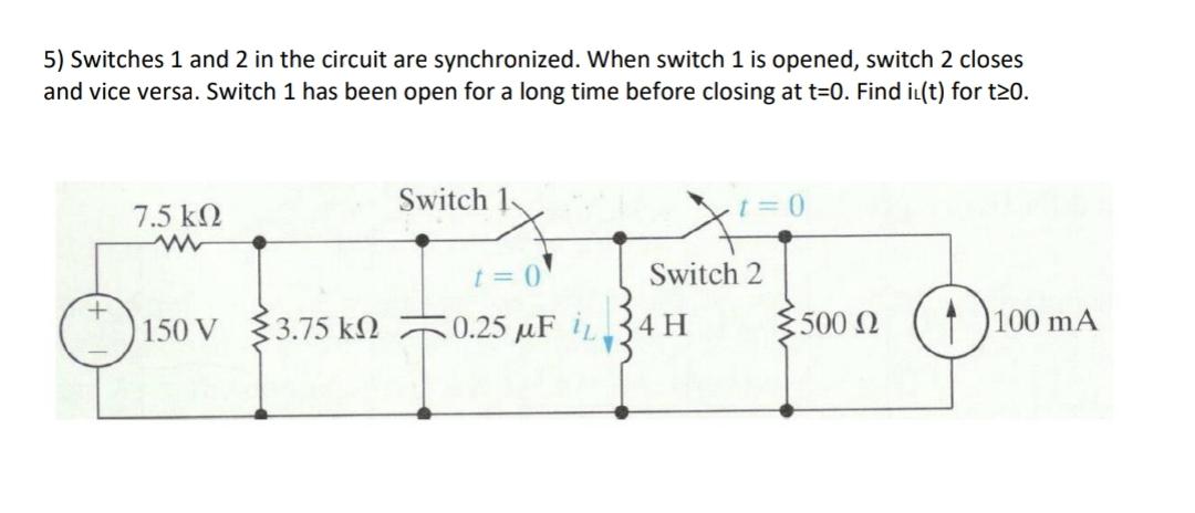 Solved Switches 1 ﻿and 2 ﻿in the circuit are synchronized. | Chegg.com