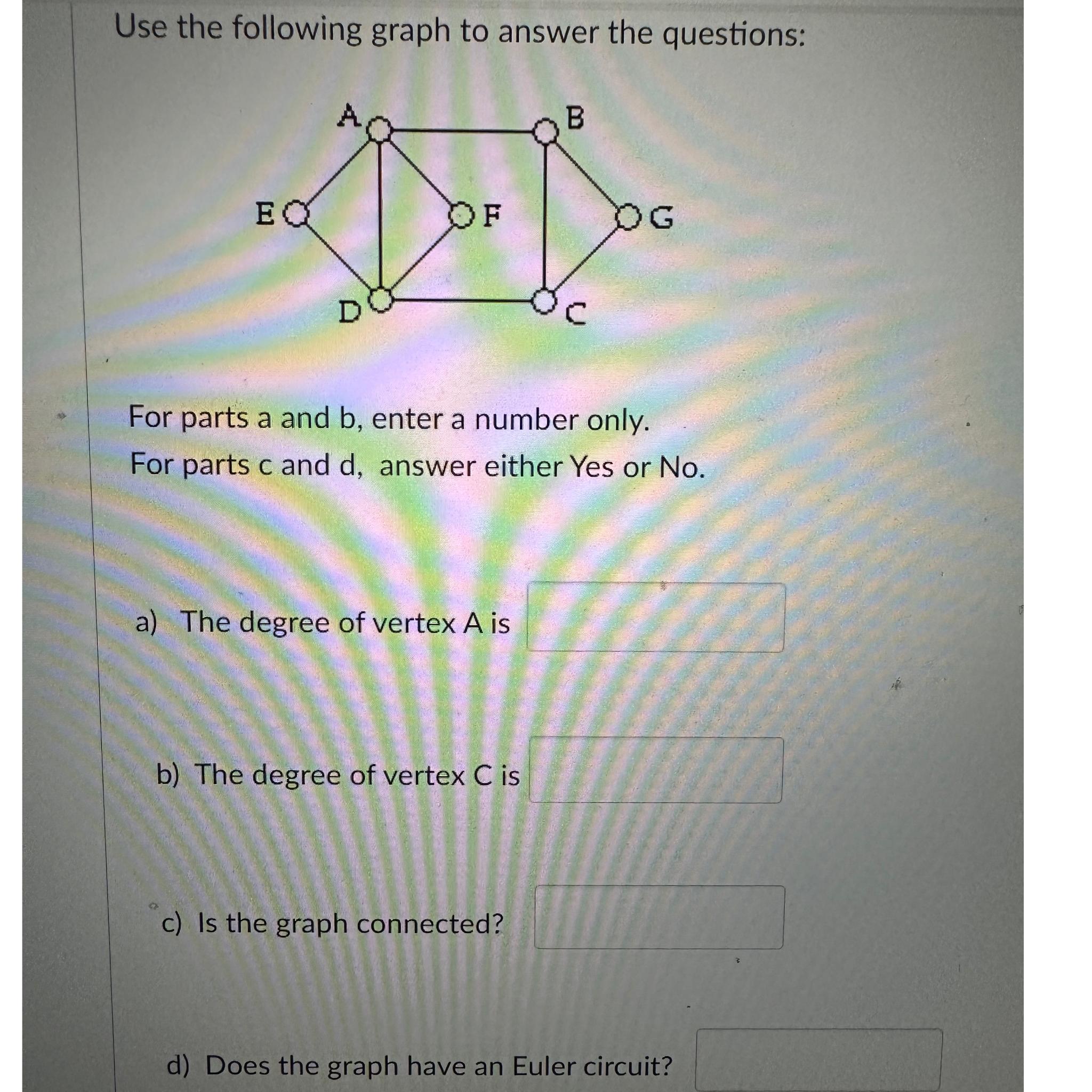 Solved Use the following graph to answer the questions:For | Chegg.com
