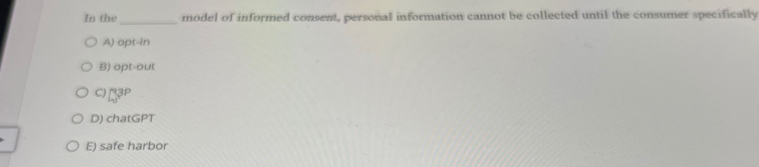 Solved In the model of informed consent, personal | Chegg.com