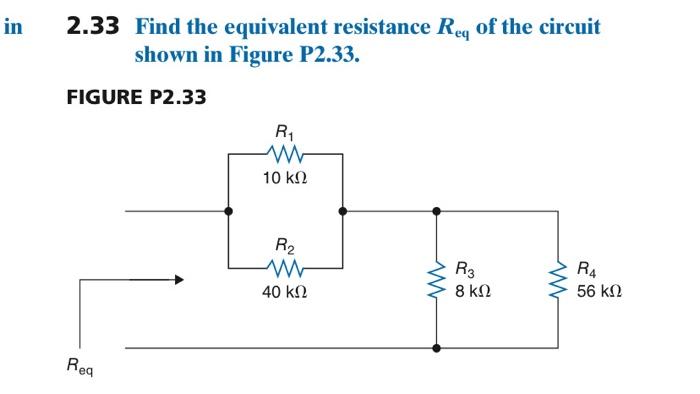 Solved 2.33 Find the equivalent resistance Req of the | Chegg.com