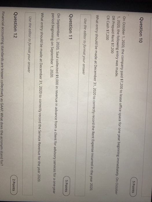 Solved Question 10 5 Points On October 1, 2020, the company | Chegg.com