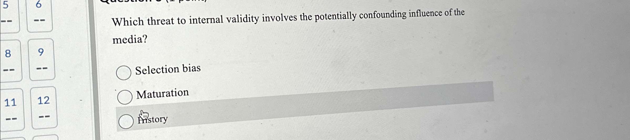 Solved Which threat to internal validity involves the | Chegg.com