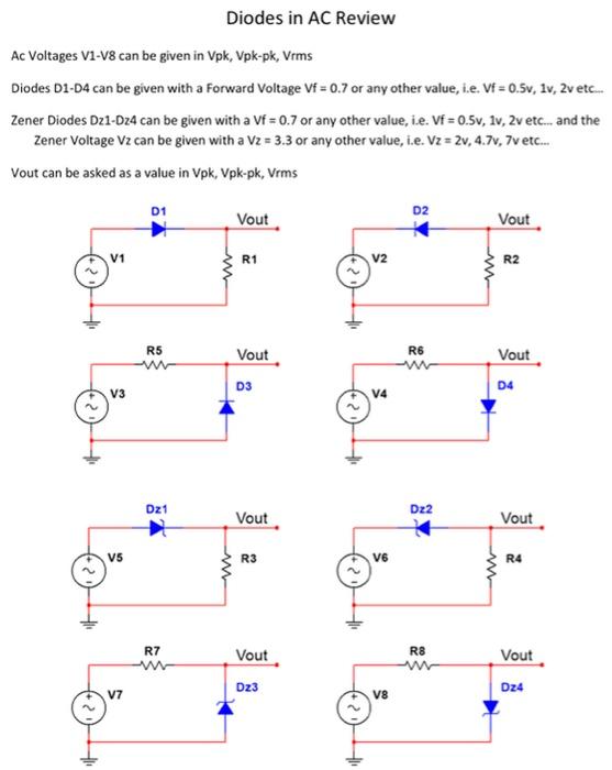Solved Ac Voltages V1-V8 can be given in Vpk, Vpk-pk, Vrms | Chegg.com