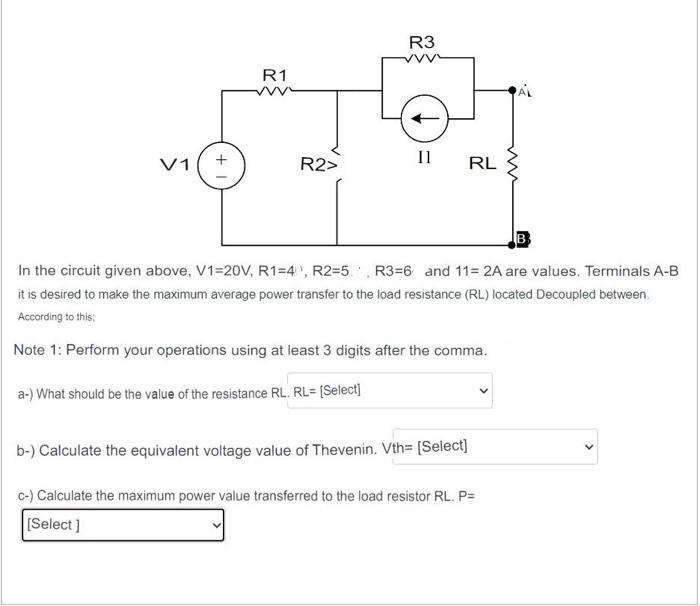 Solved In the circuit given above, V1=20 V,R1=4,R2=5. R3=6 | Chegg.com