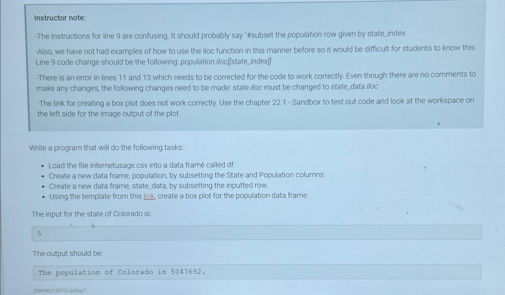 Solved Instructor note:-The instructions for line 9 ﻿are | Chegg.com