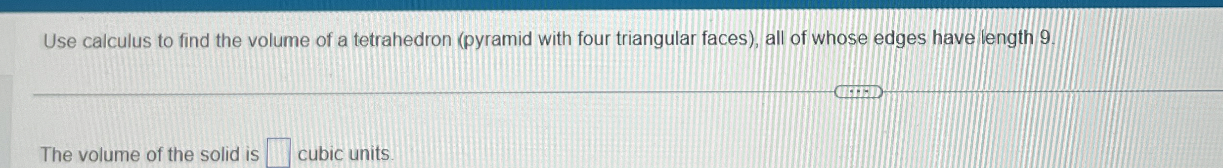 Solved Use calculus to find the volume of a tetrahedron | Chegg.com
