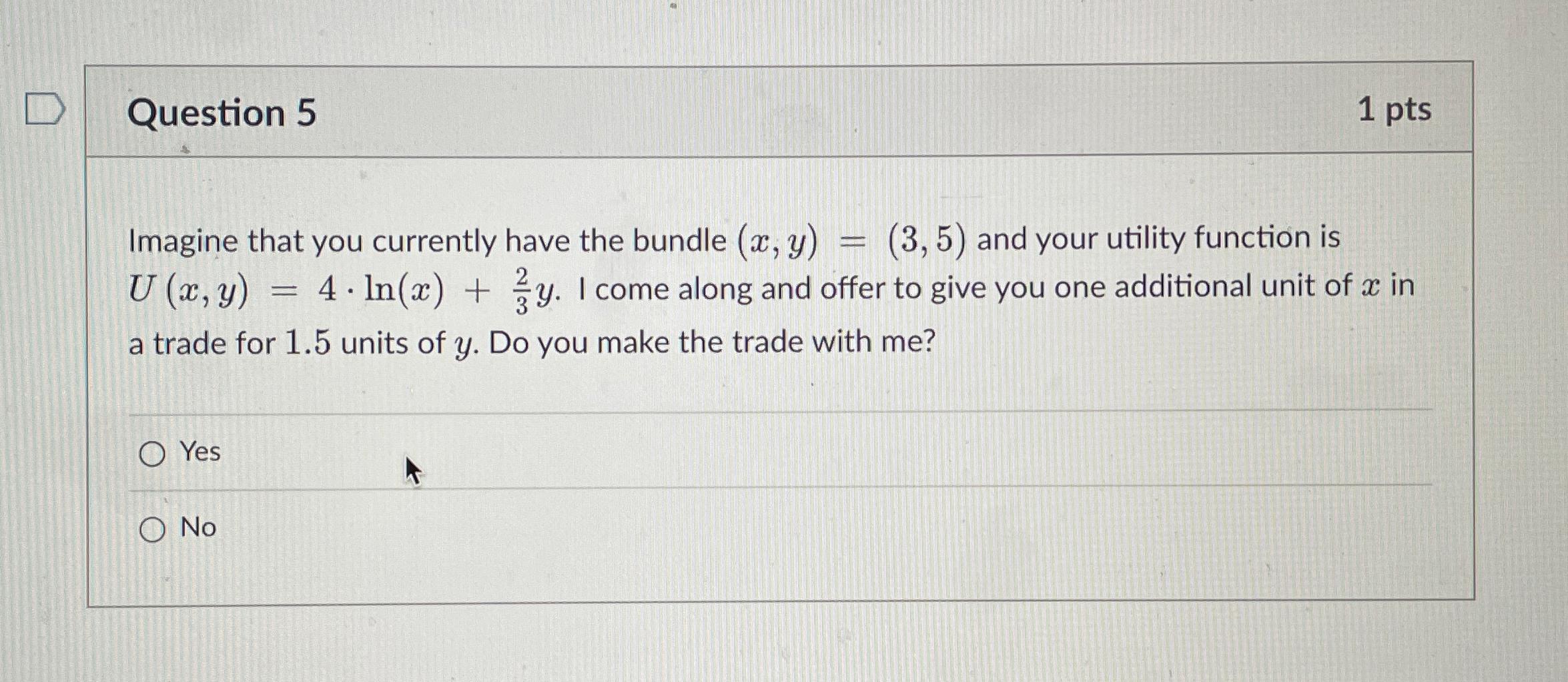 Solved Question 51ptsImagine that you currently have the | Chegg.com