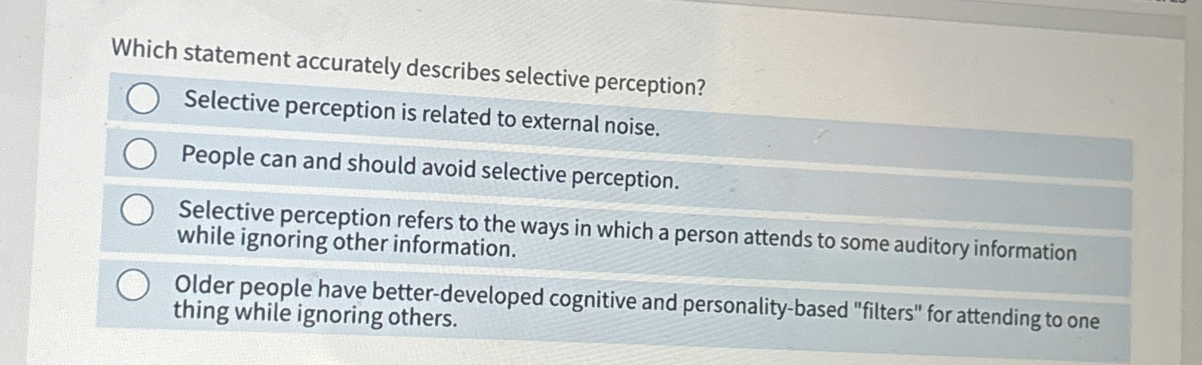 Solved Which statement accurately describes selective | Chegg.com