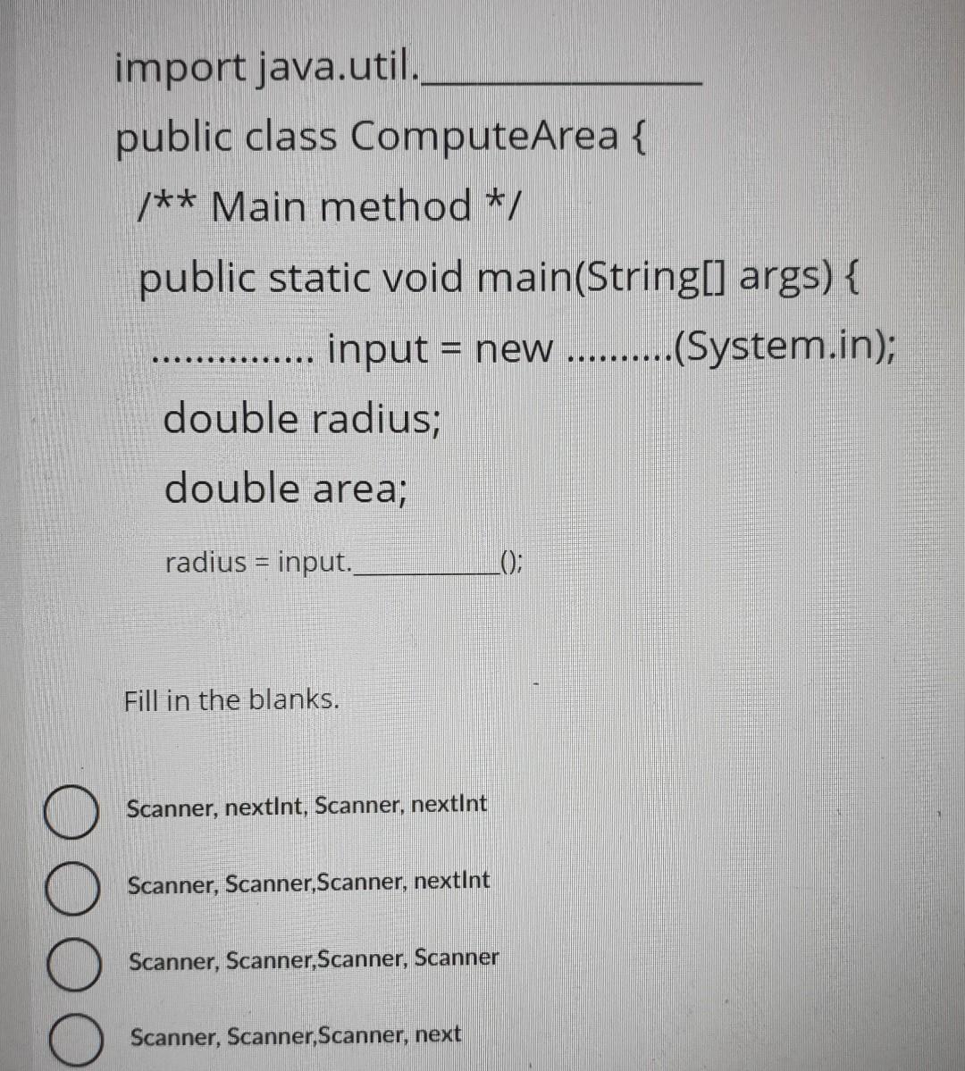 Import Java Util Public Class Computearea { ∗∗