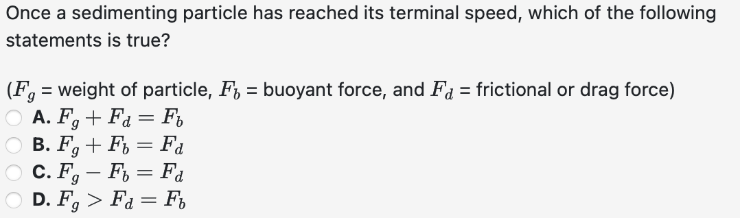 Solved Once a sedimenting particle has reached its terminal | Chegg.com