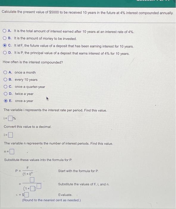 Solved Calculate the present value of $5000 to be received | Chegg.com