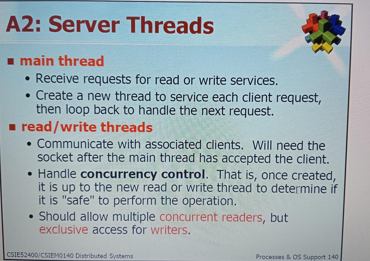 Solved A2: Multi-Threaded Server You are to implement a | Chegg.com