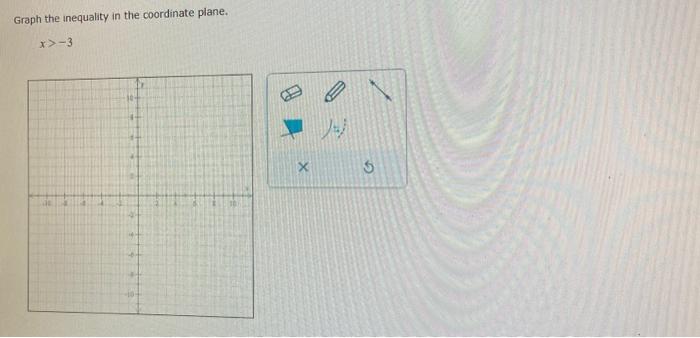 Solved Graph the inequality in the coordinate plane. x>-3 | Chegg.com