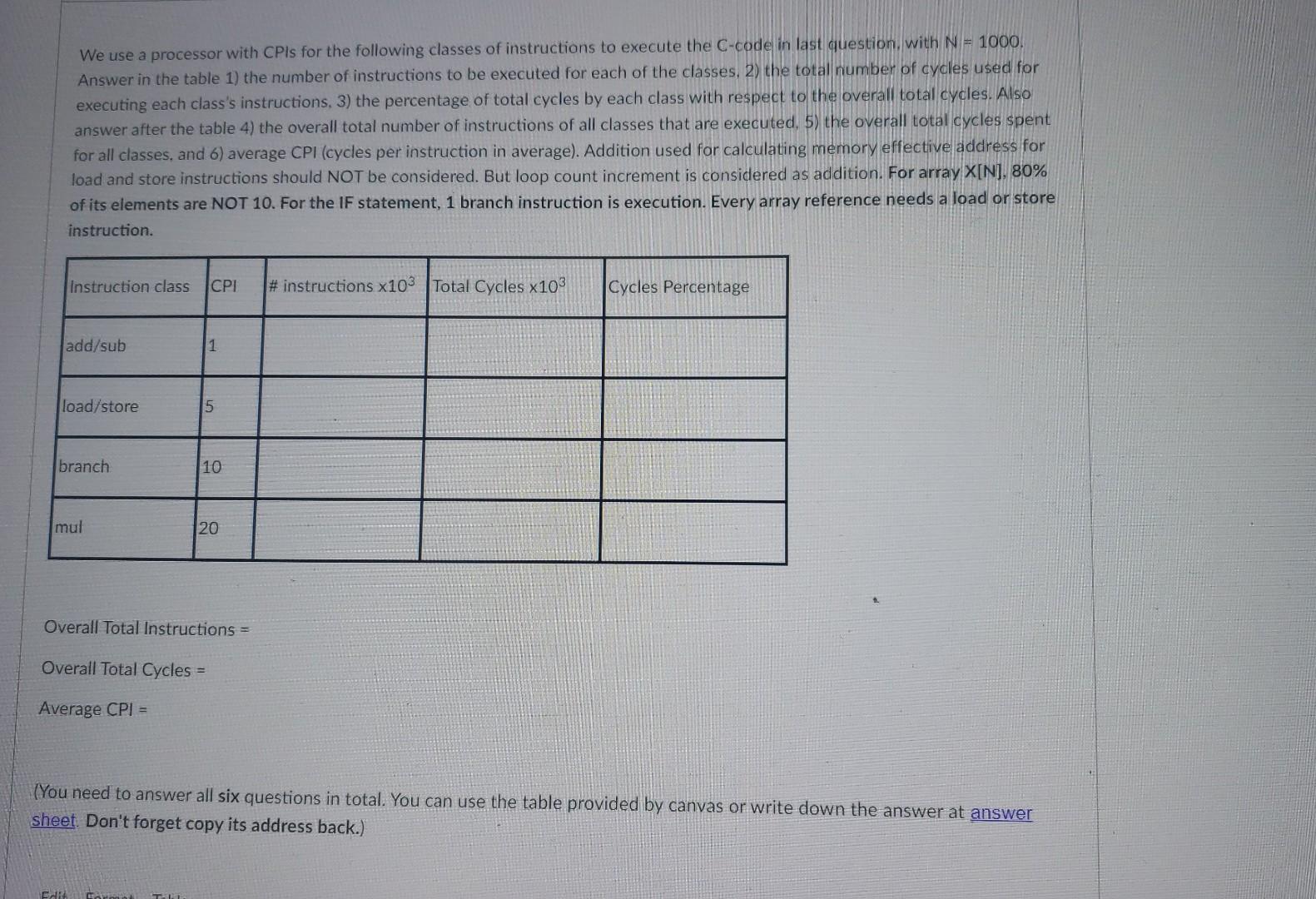 Solved We use a processor with CPIs for the following | Chegg.com