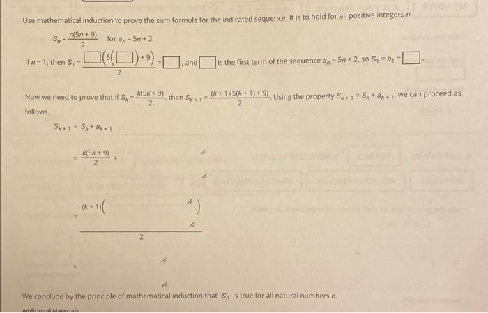 Solved Use mathematical induction to prove the sum formula | Chegg.com