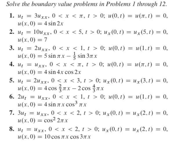 Solved Solve the boundary value problems in Problems 1 | Chegg.com Solved Solve the boundary value problems in Problems 1 | Chegg.com