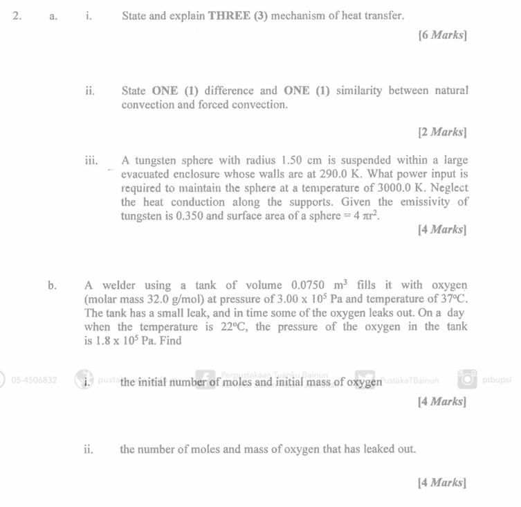 Solved a. i. ﻿State and explain THREE (3) ﻿mechanism of | Chegg.com
