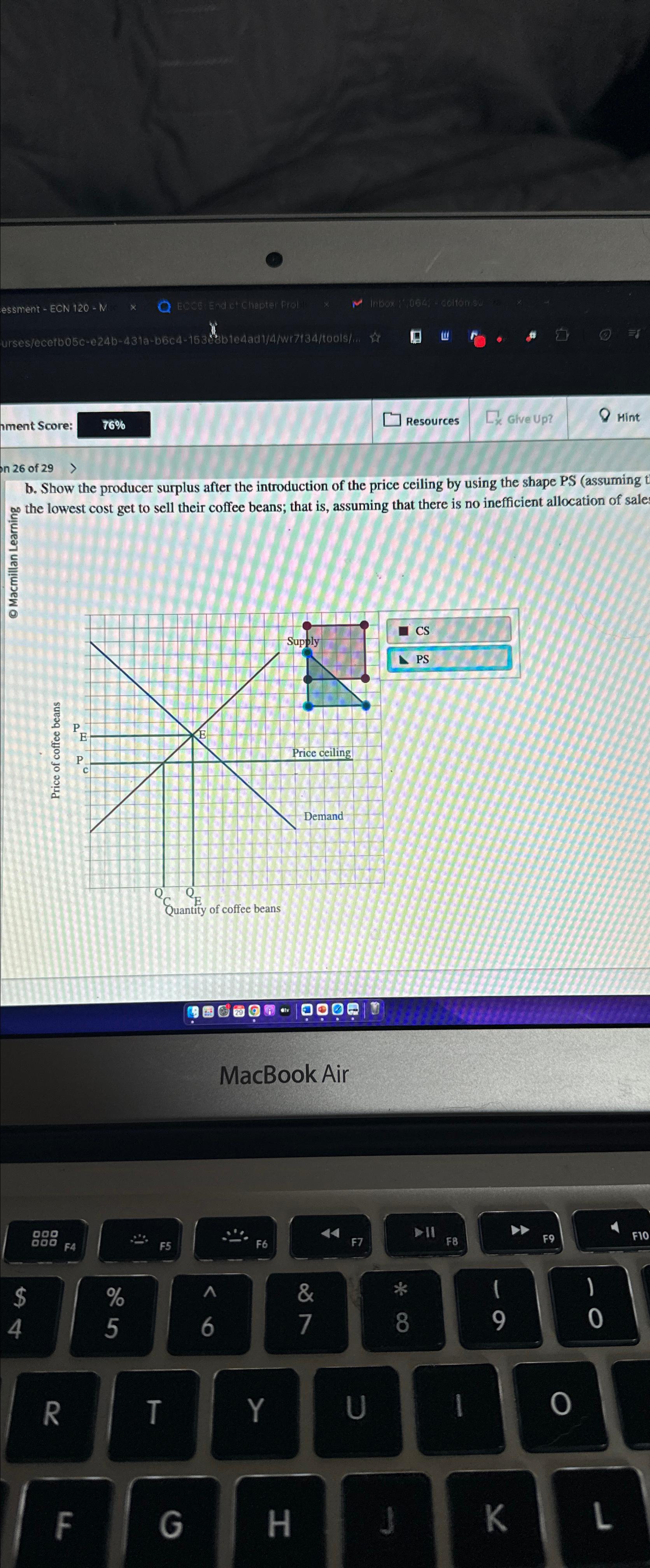 Solved b. ﻿Show the producer surplus after the introduction | Chegg.com