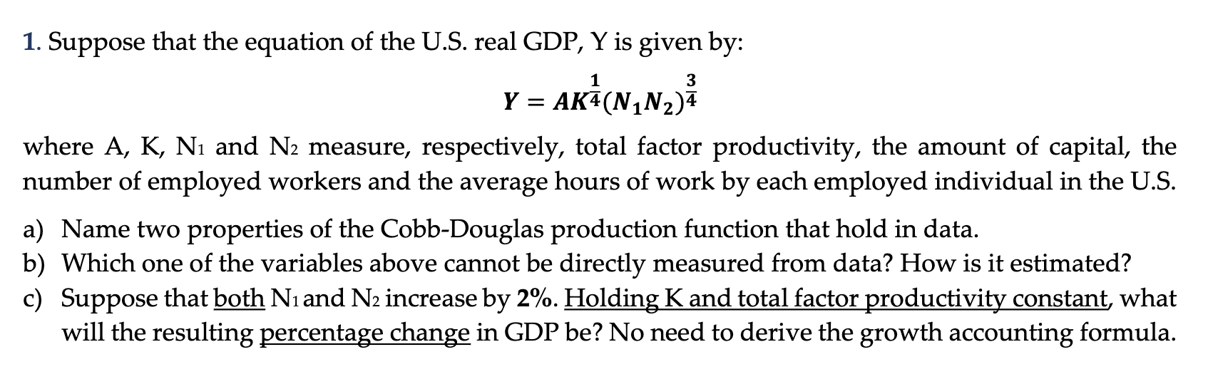 Solved Suppose that the equation of the U.S. ﻿real GDP, ﻿Y | Chegg.com