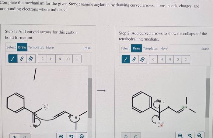 Complete the mechanism for the given Stork enamine | Chegg.com