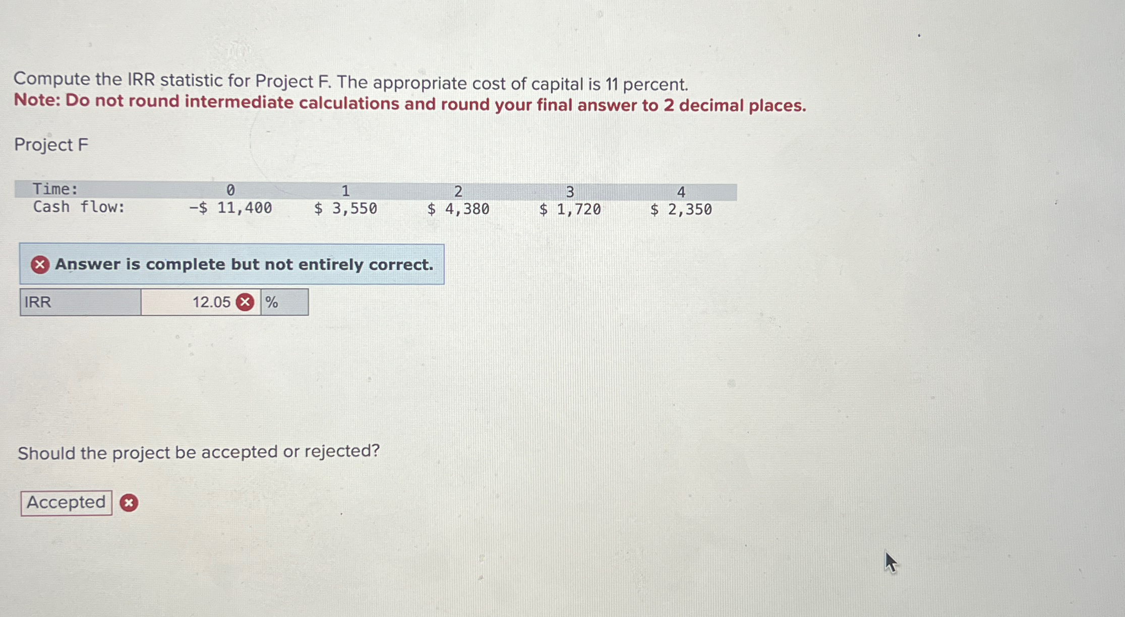Solved Compute the IRR statistic for Project F. ﻿The | Chegg.com