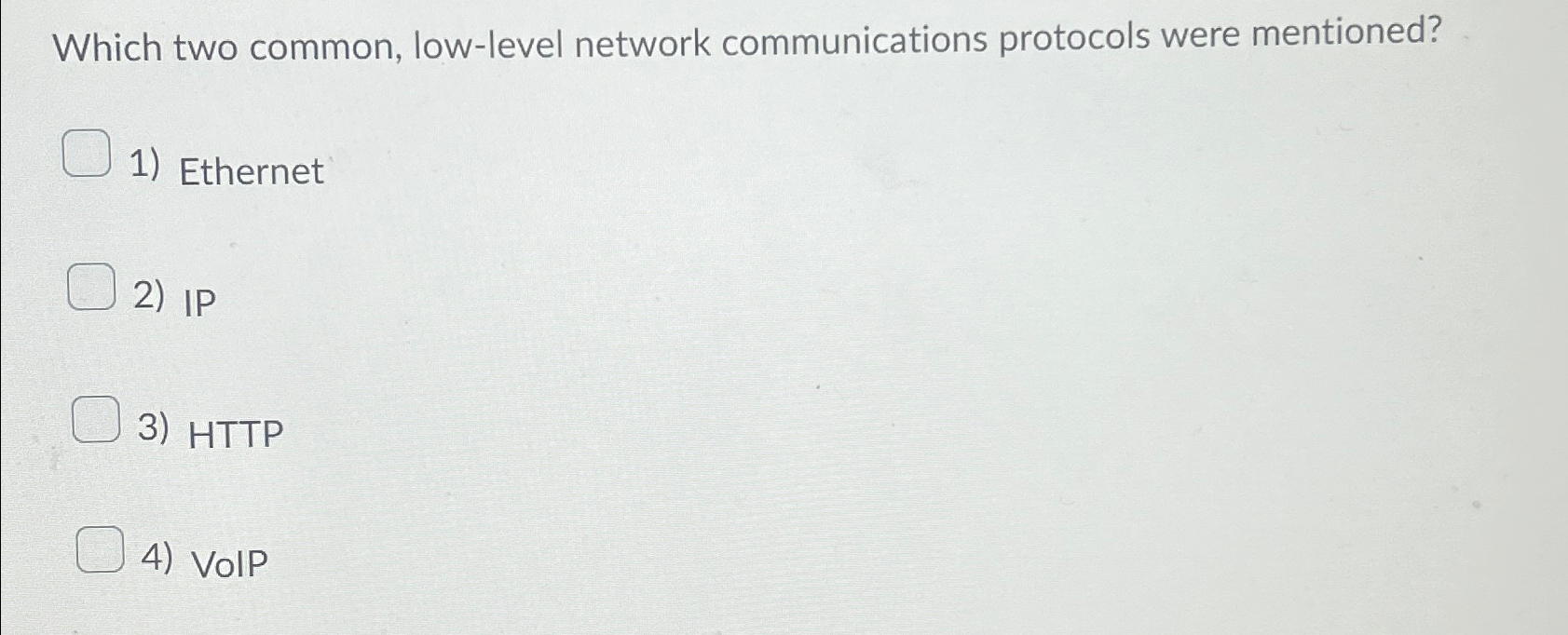 Solved Which two common, low-level network communications | Chegg.com
