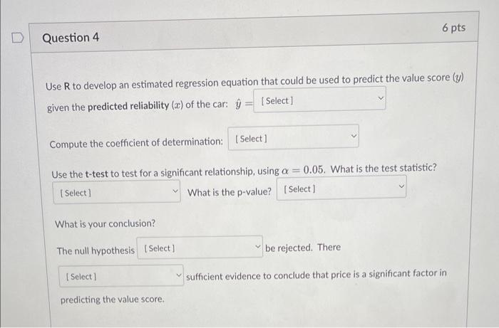 Solved Use Excel to develop an estimated regression equation | Chegg.com