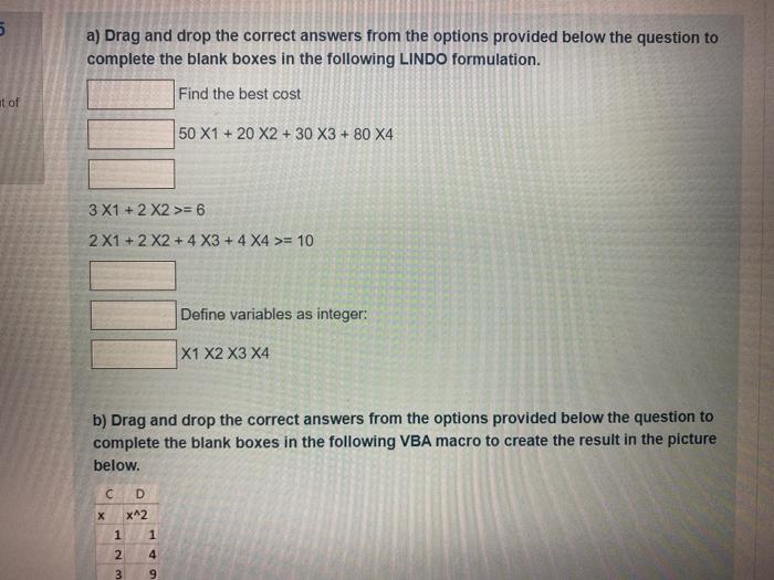 Solved 5 A Drag And Drop The Correct Answers From The