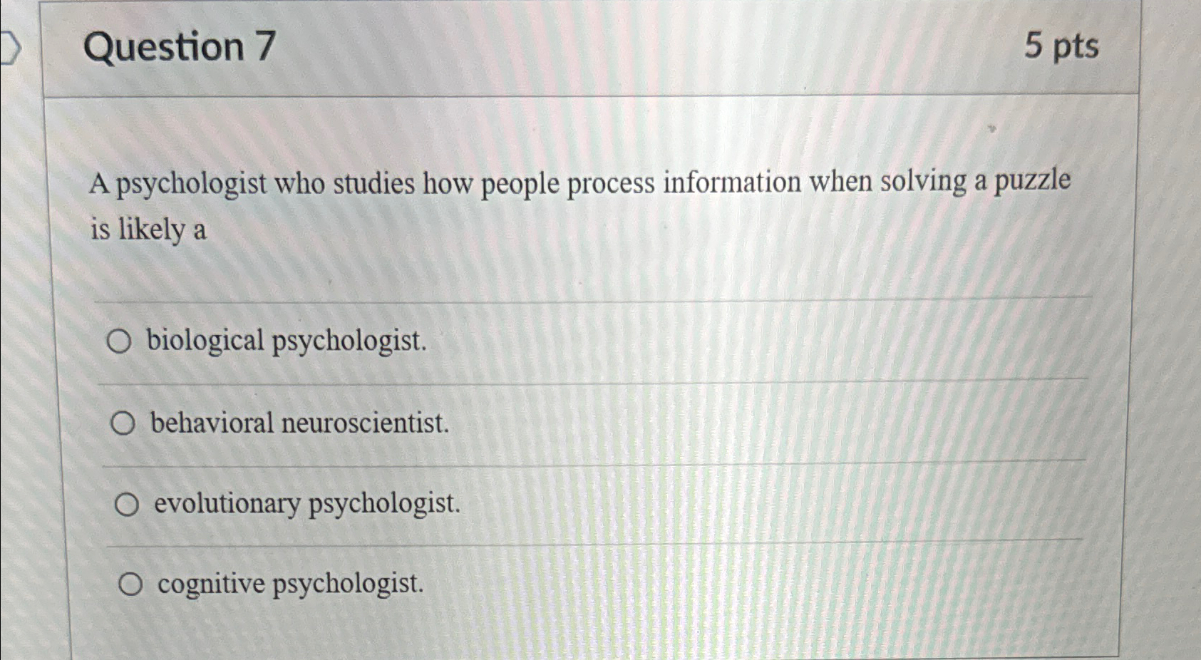 Solved Question 75 ﻿ptsA psychologist who studies how people | Chegg.com