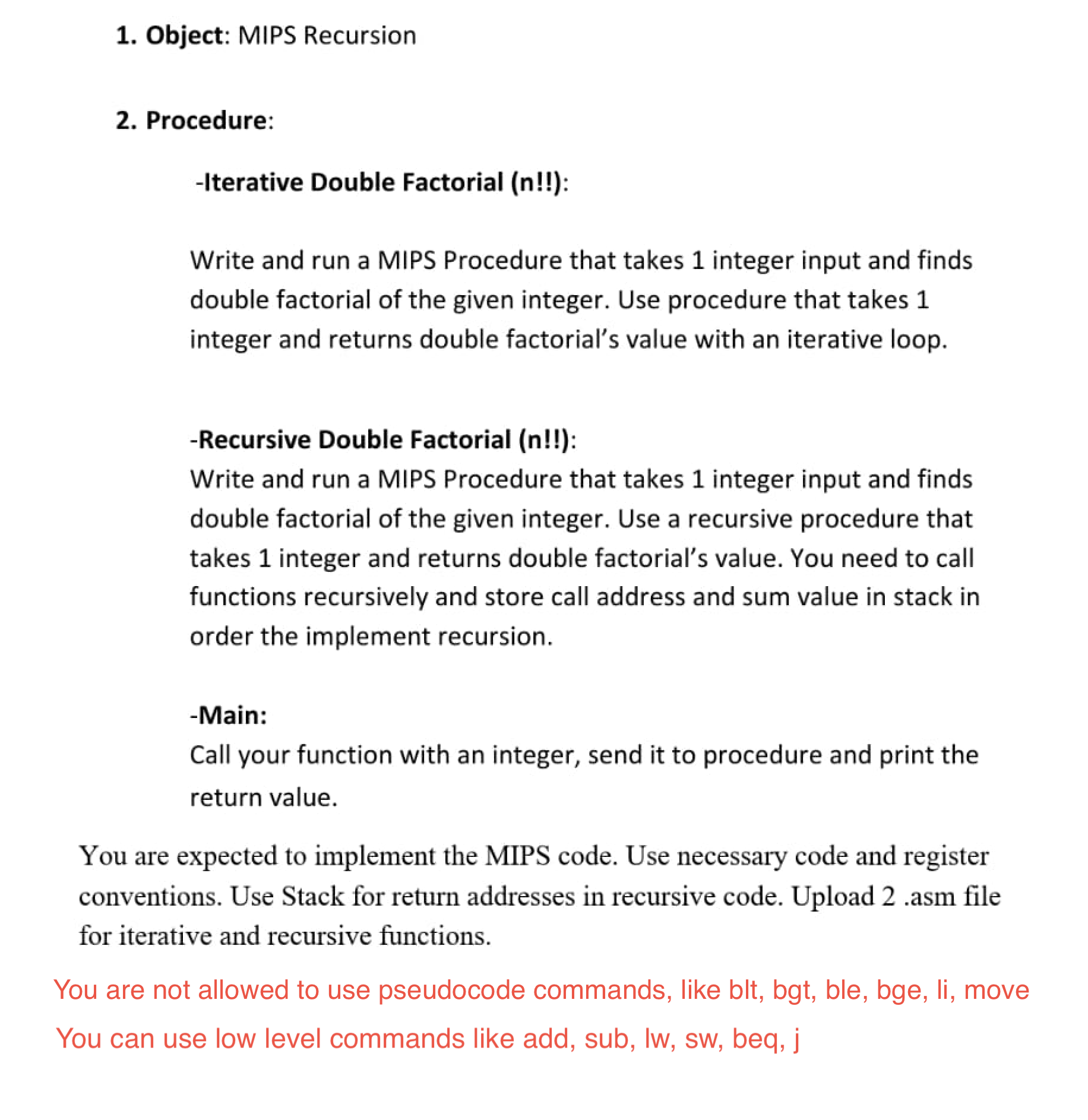 Solved by an EXPERT 1. Object: MIPS Recursion2. Procedure:-Iterative ... Solved by an EXPERT 1. Object: MIPS Recursion2. Procedure:-Iterative ...