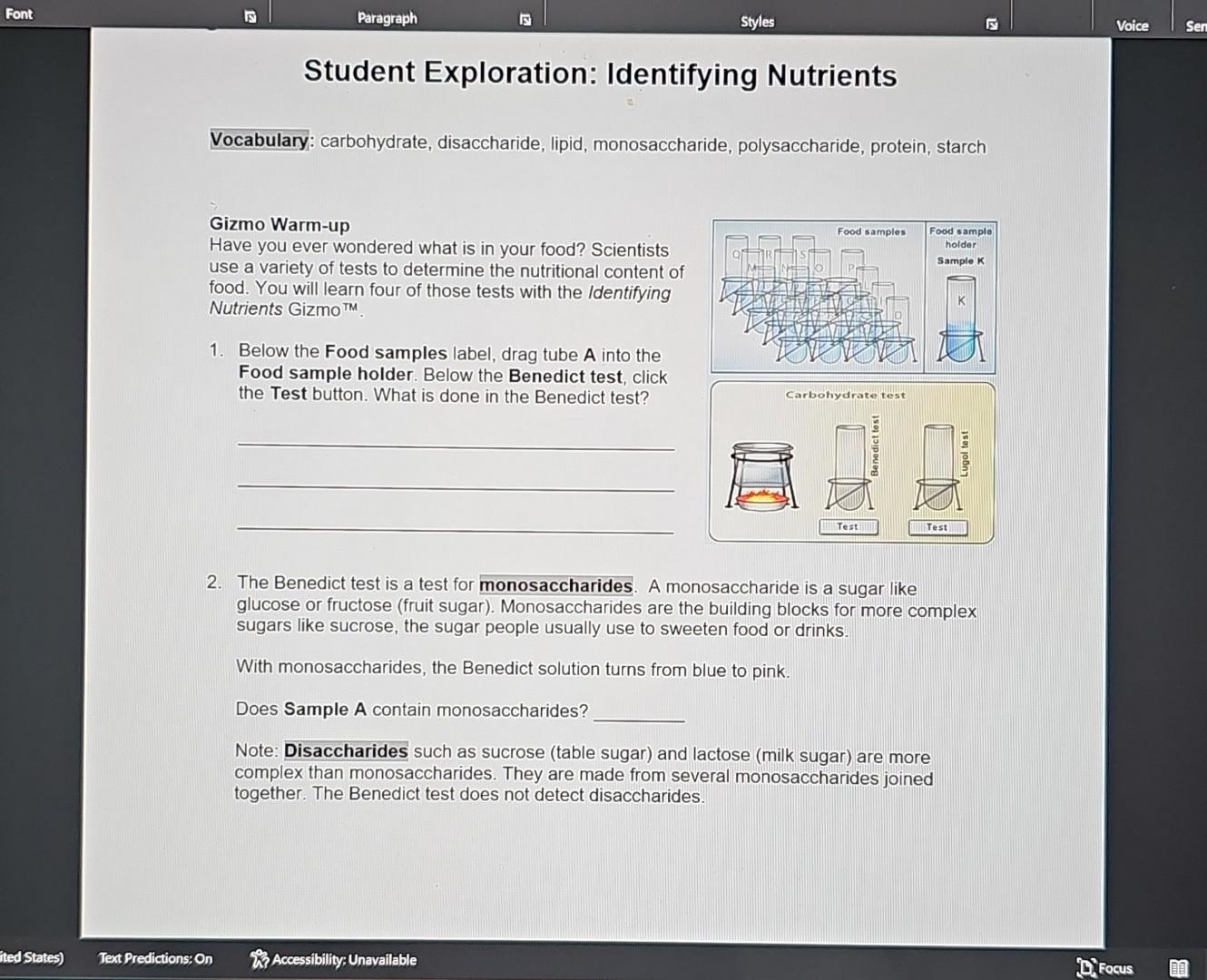 Solved Learning Task 08-01 - Identifying Nutrients Let's use | Chegg.com