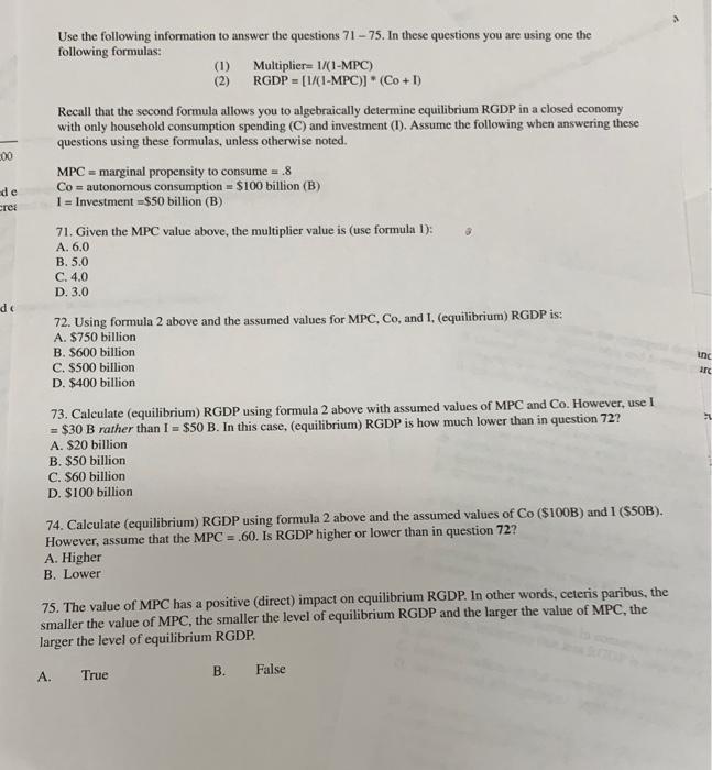 Solved (1) 500 Use the following information to answer the | Chegg.com