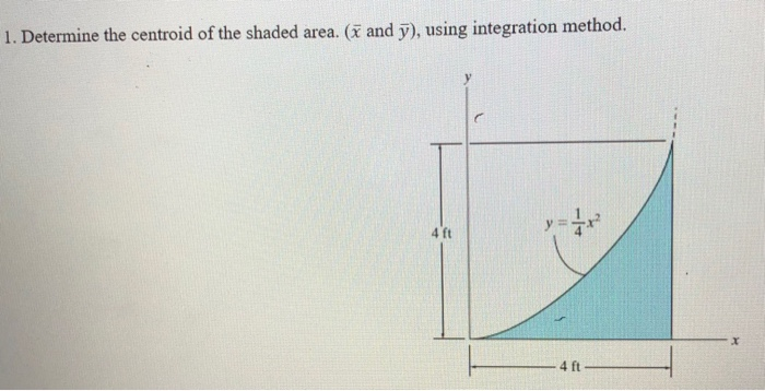 Solved 1. Determine the centroid of the shaded area. (Ğ and | Chegg.com