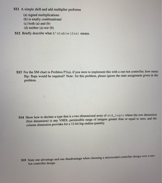 Solved S11 A simple shift and add multiplier performs (a) | Chegg.com
