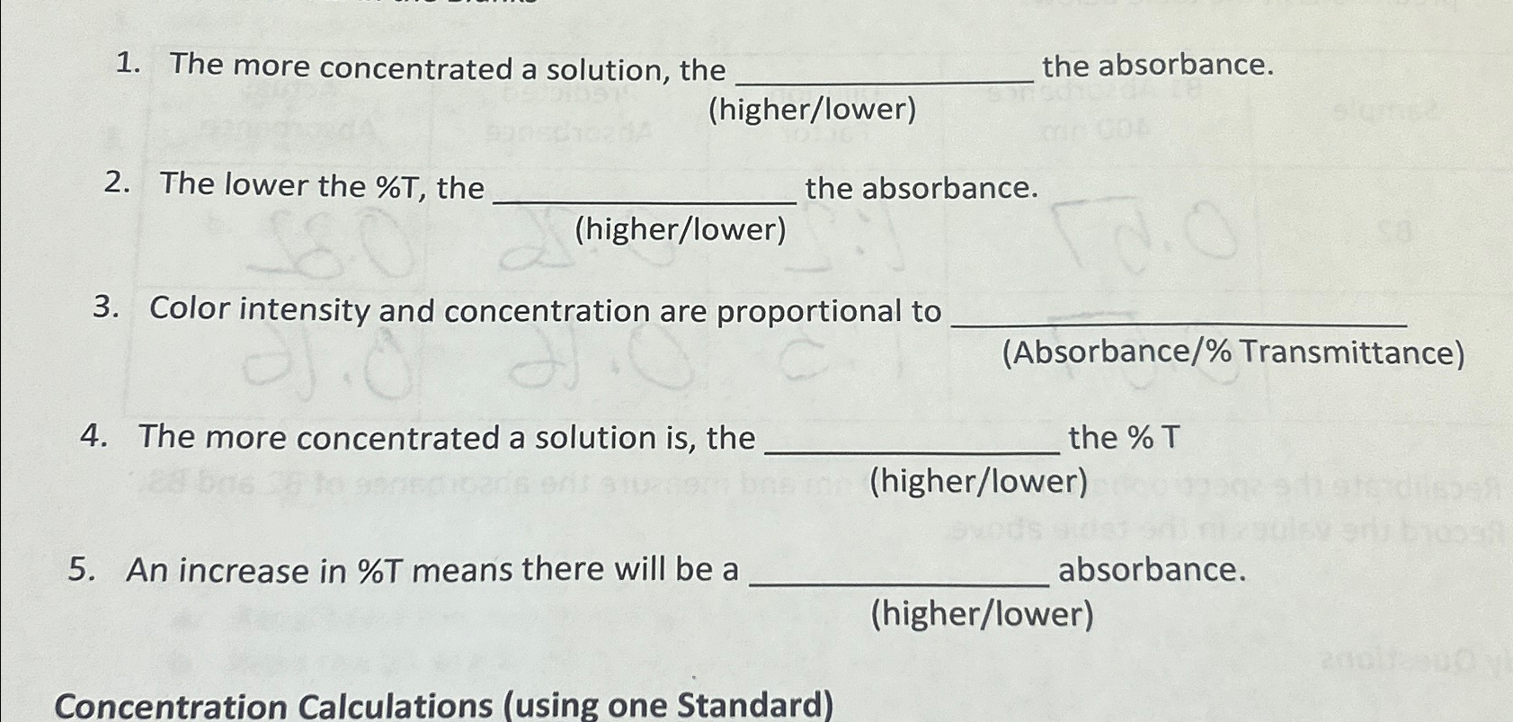 Solved The more concentrated a solution, the the | Chegg.com