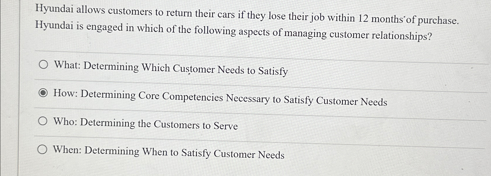 Solved Hyundai allows customers to return their cars if they | Chegg.com