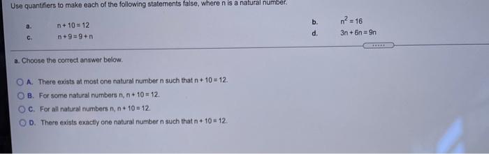 Solved Use quantifiers to make each of the following | Chegg.com