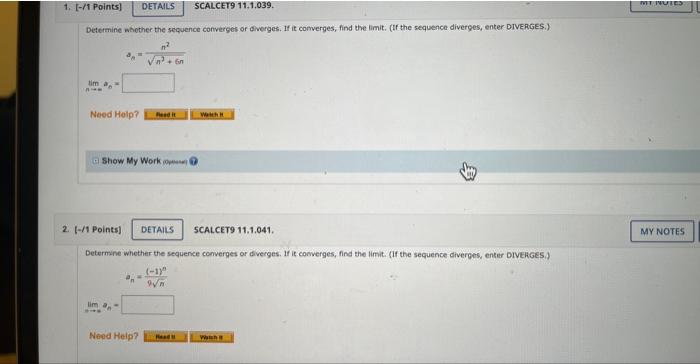 Solved Δe=n2+6nn2 limn→∞ωn= a show My Work owewe θ SCALCET9 | Chegg.com