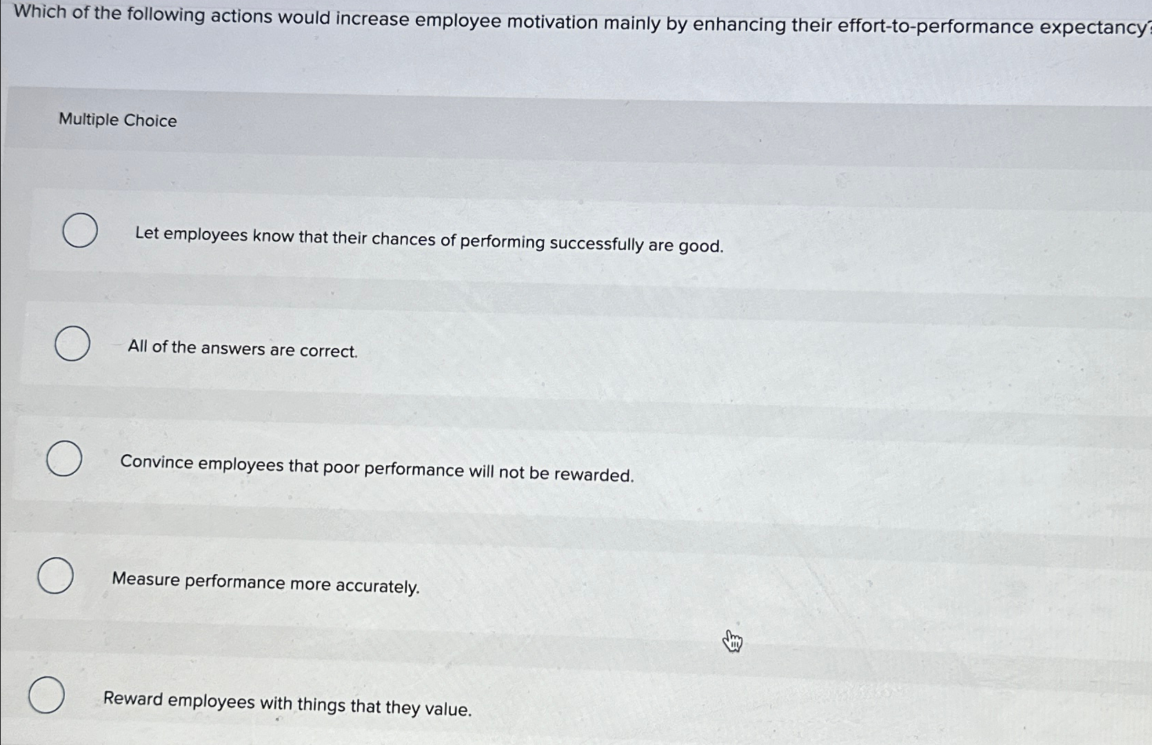 Solved Which of the following actions would increase | Chegg.com