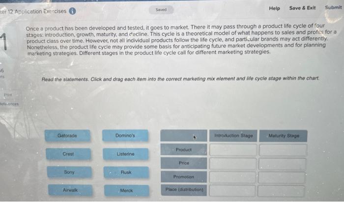 Solved Saved Submit ter 12 Application Exercises Help Save & | Chegg.com