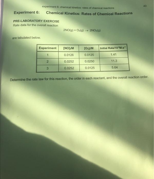 [Solved]: QR we Experiment 6: Chemical Kinetics: Rates of Ch