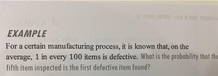 Solved EXAMPLE For a certain manufacturing process, it is | Chegg.com