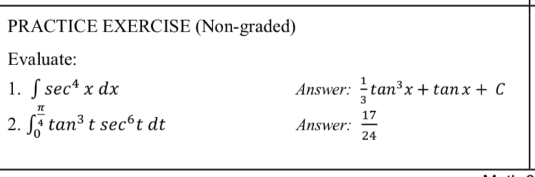Solved PRACTICE EXERCISE (Non-graded)Evaluate: Show | Chegg.com