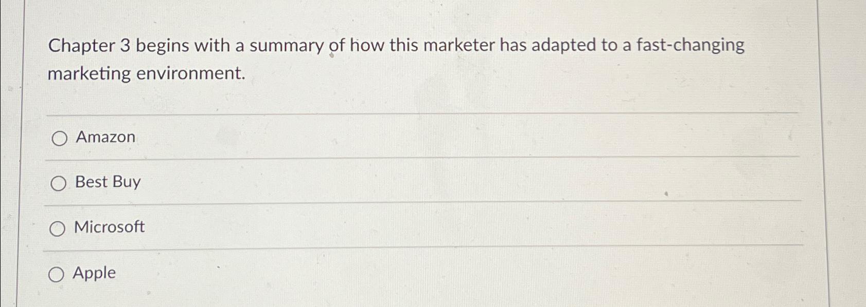 Solved Chapter 3 ﻿begins with a summary of how this marketer | Chegg.com