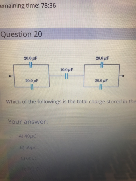 Solved Which of the followings is the total charge stored in | Chegg.com