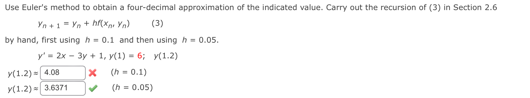 Solved Use Euler's method to obtain a four-decimal | Chegg.com