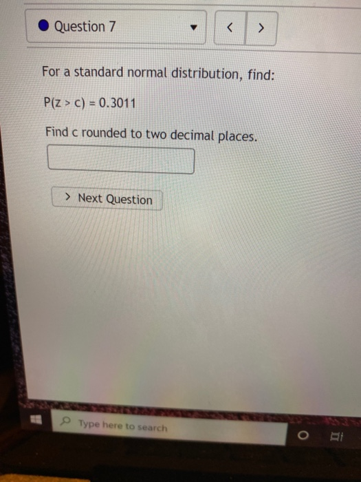 Solved Question 7 For a standard normal distribution, | Chegg.com