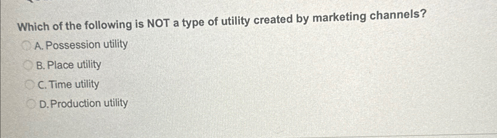 Solved Which of the following is NOT a type of utility | Chegg.com